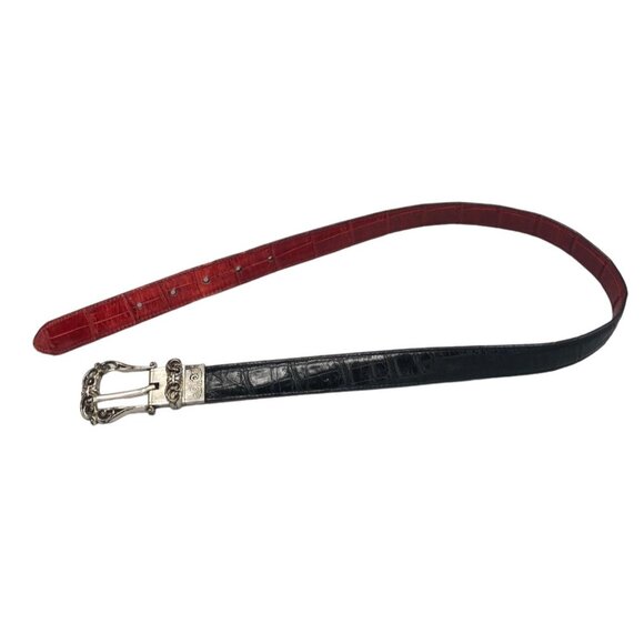 None | Accessories | Belt Black Silver Graphic Design B4097 Medium 30 ...